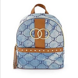 Justice | Accessories | Nwt Justice Girls Mini Blue Denim Logo Backpack ...